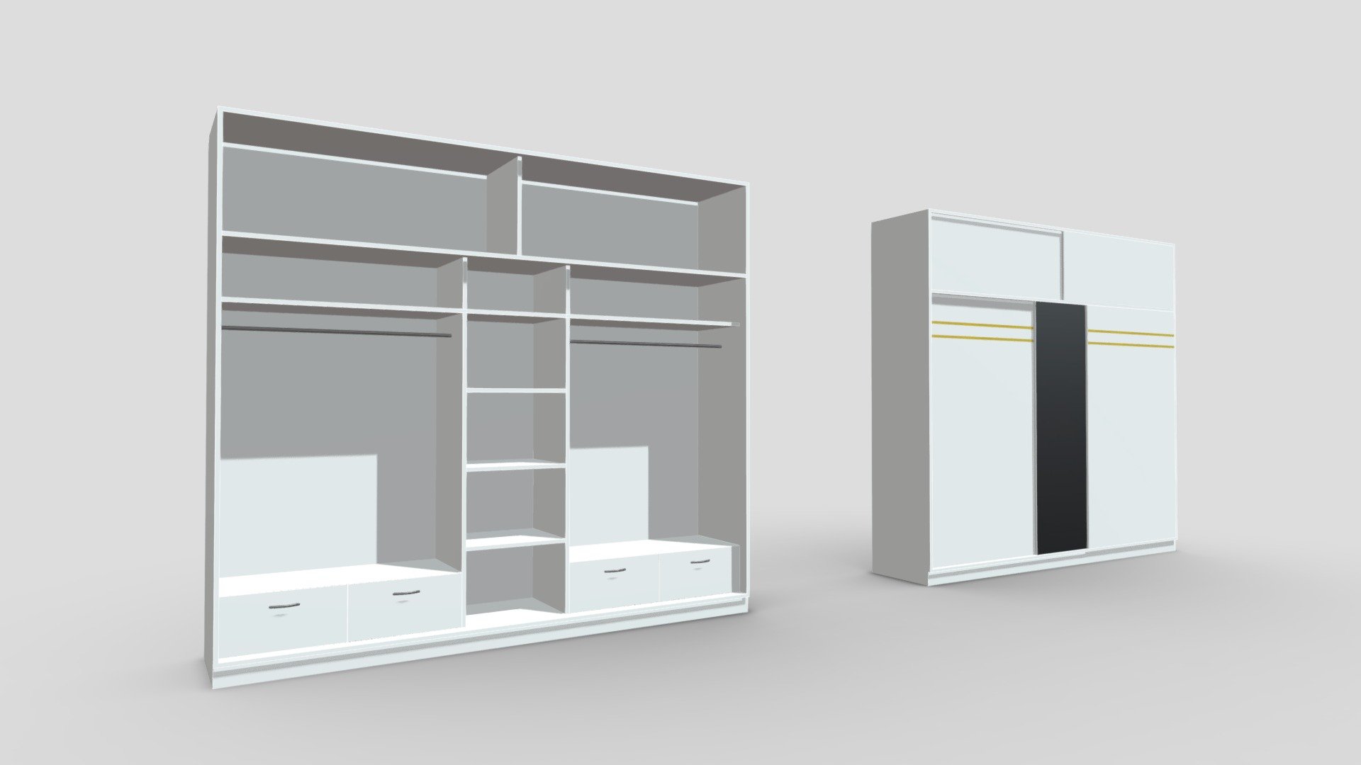 Sliding Wardrobe - Download Free 3D model by Abideen [68b6be3] - Sketchfab