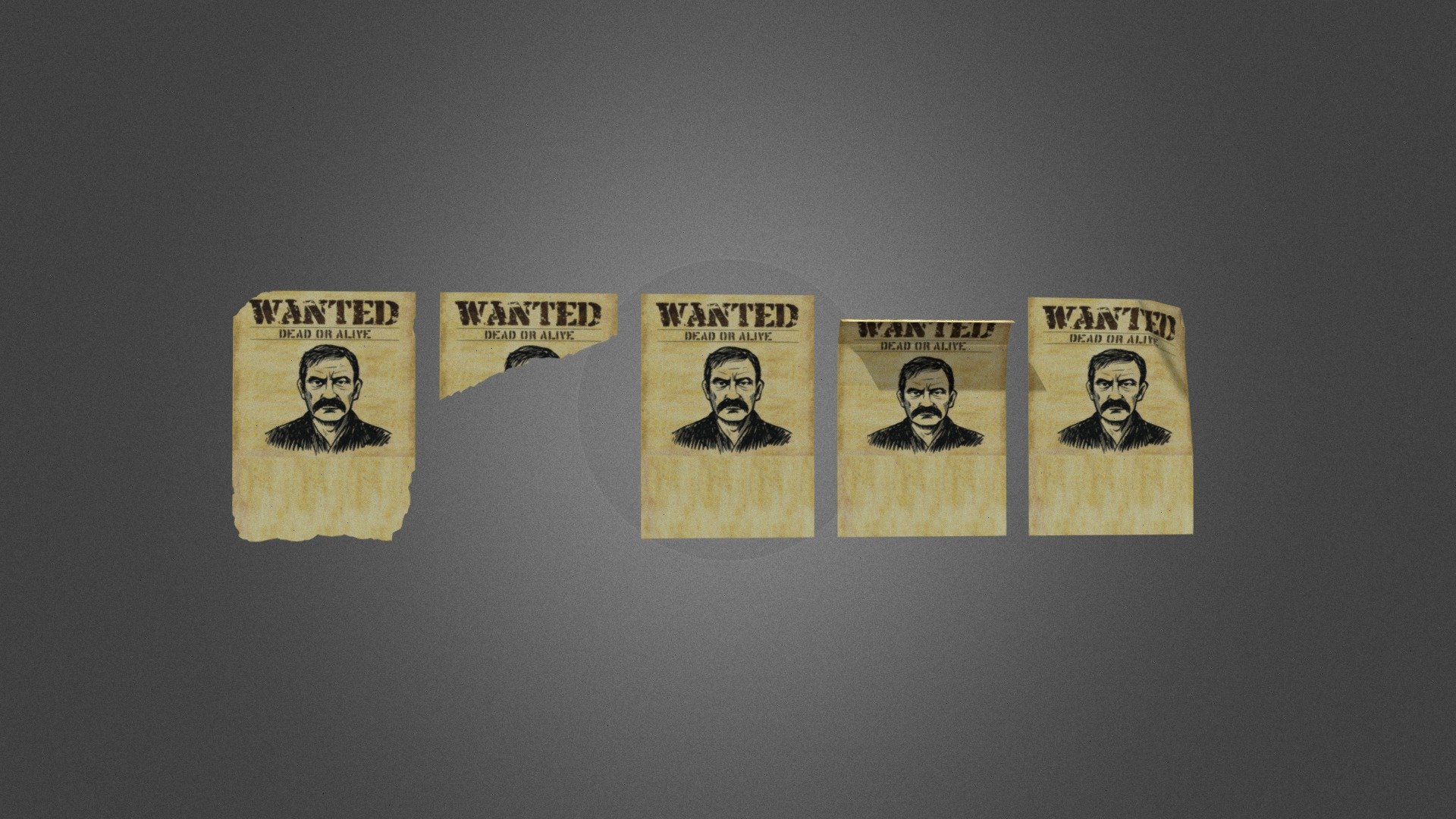 Wanted Posters Set – Cowboy Style - Download Free 3D model by My Name ...