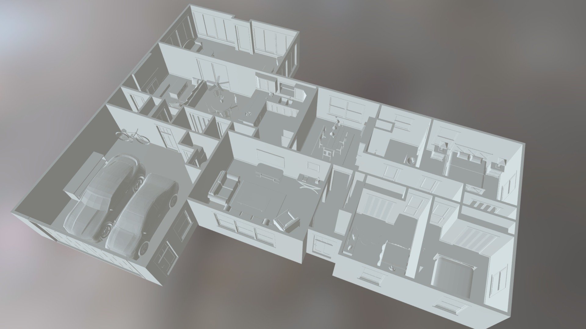 3D Interior Decoration House Model A - 3D model by TJDDesignsINC ...