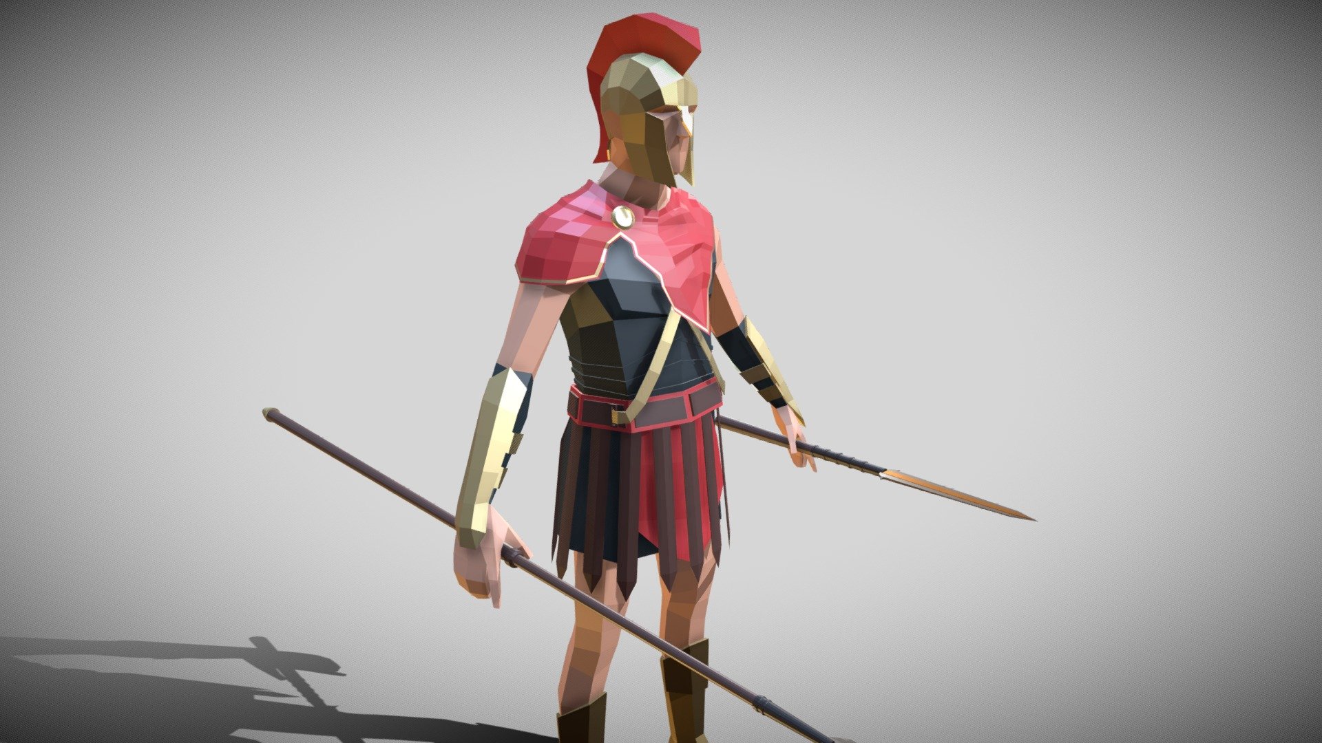 Low-Poly Roman Soldier - Download Free 3D model by Tharusha Thimod ...