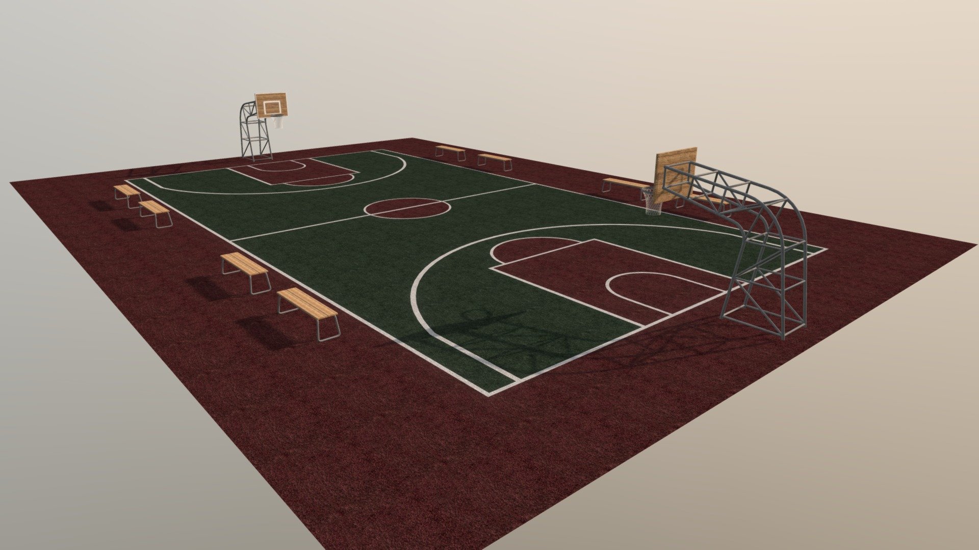 SchoolProject - Basketball place by #ROBJ - 3D model by RaiderOBJ ...