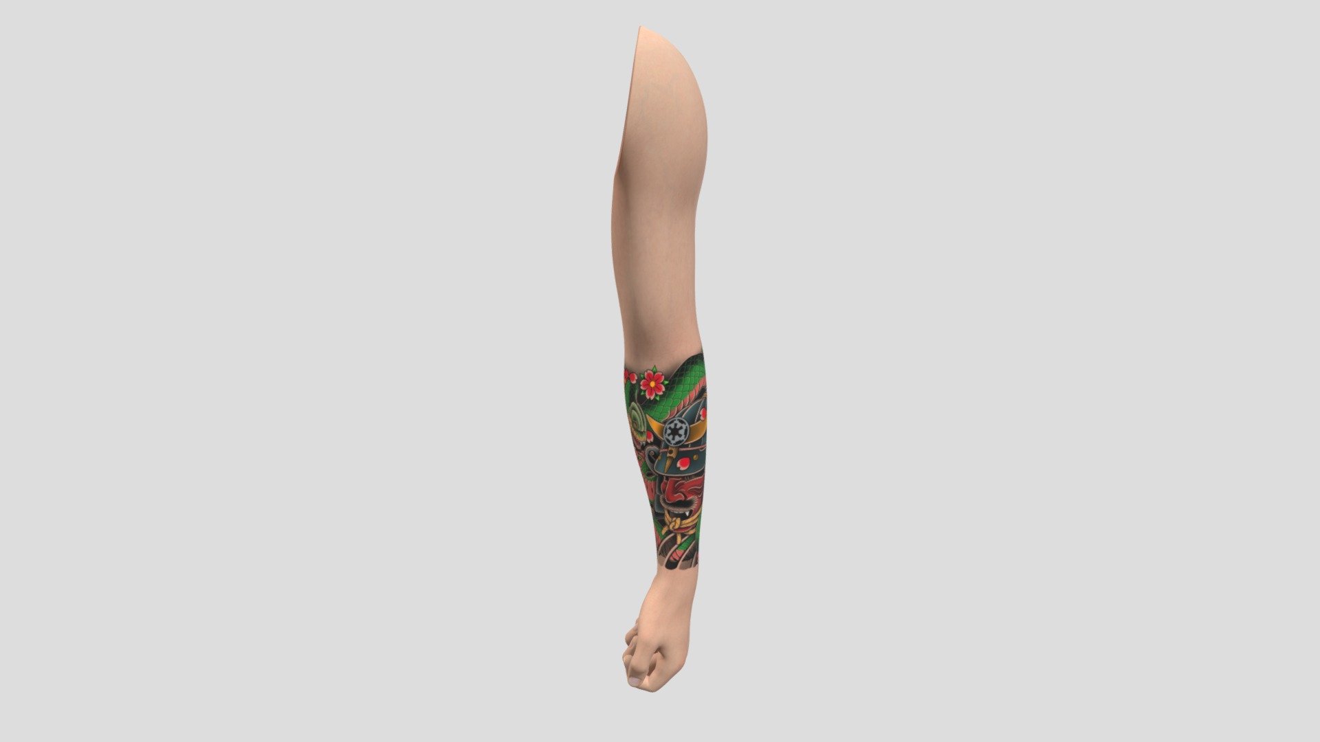 Custom_Samurai Vader_Snake half sleeve - 3D model by Asikata [68d0025 ...