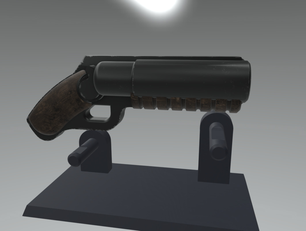 Double Barrel Shot Gun w/stand - 3D model by deadlygeek [68d5206 ...