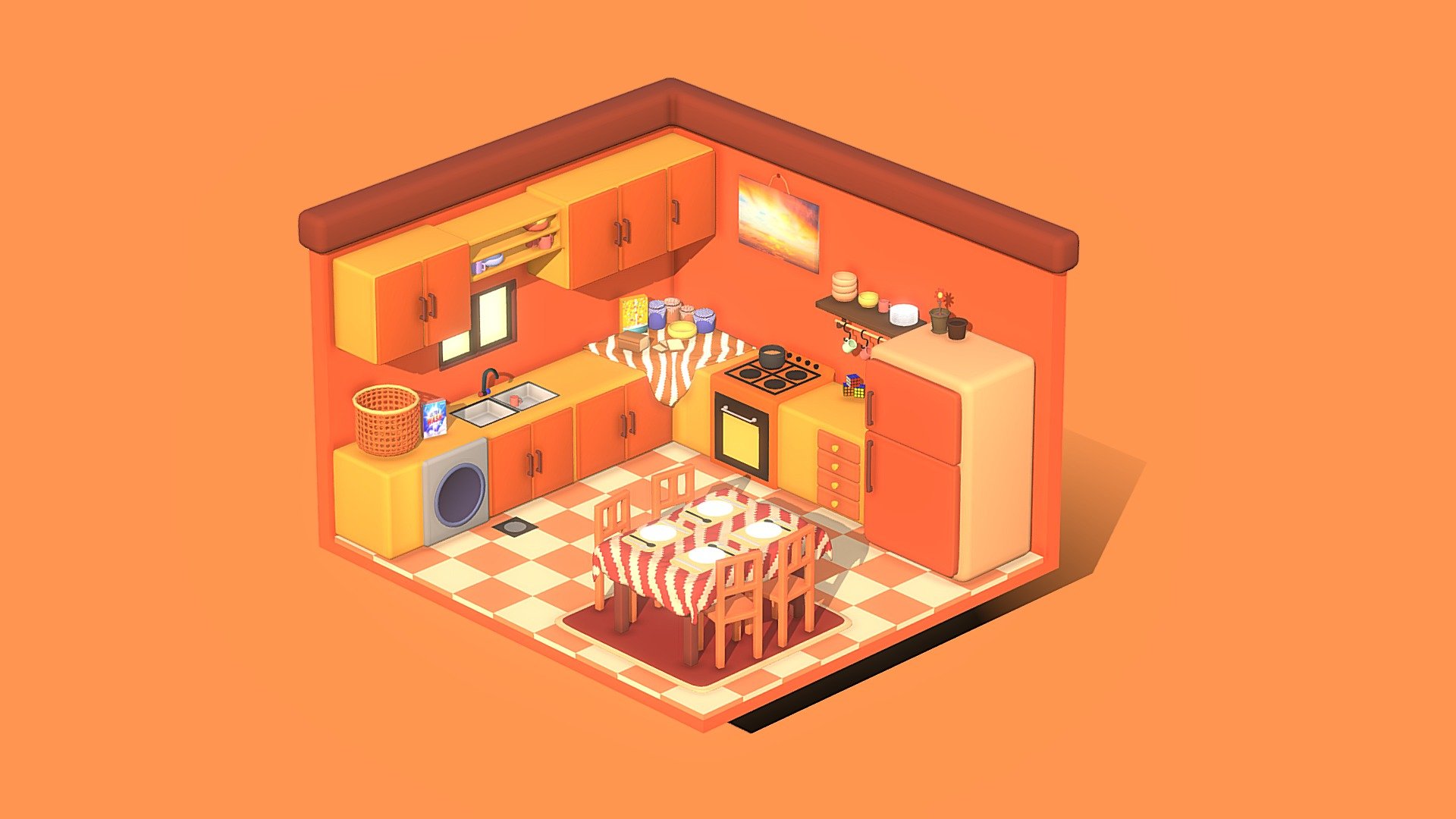 Isometric Stylized Kitchen - Buy Royalty Free 3D model by GAM-DES ...