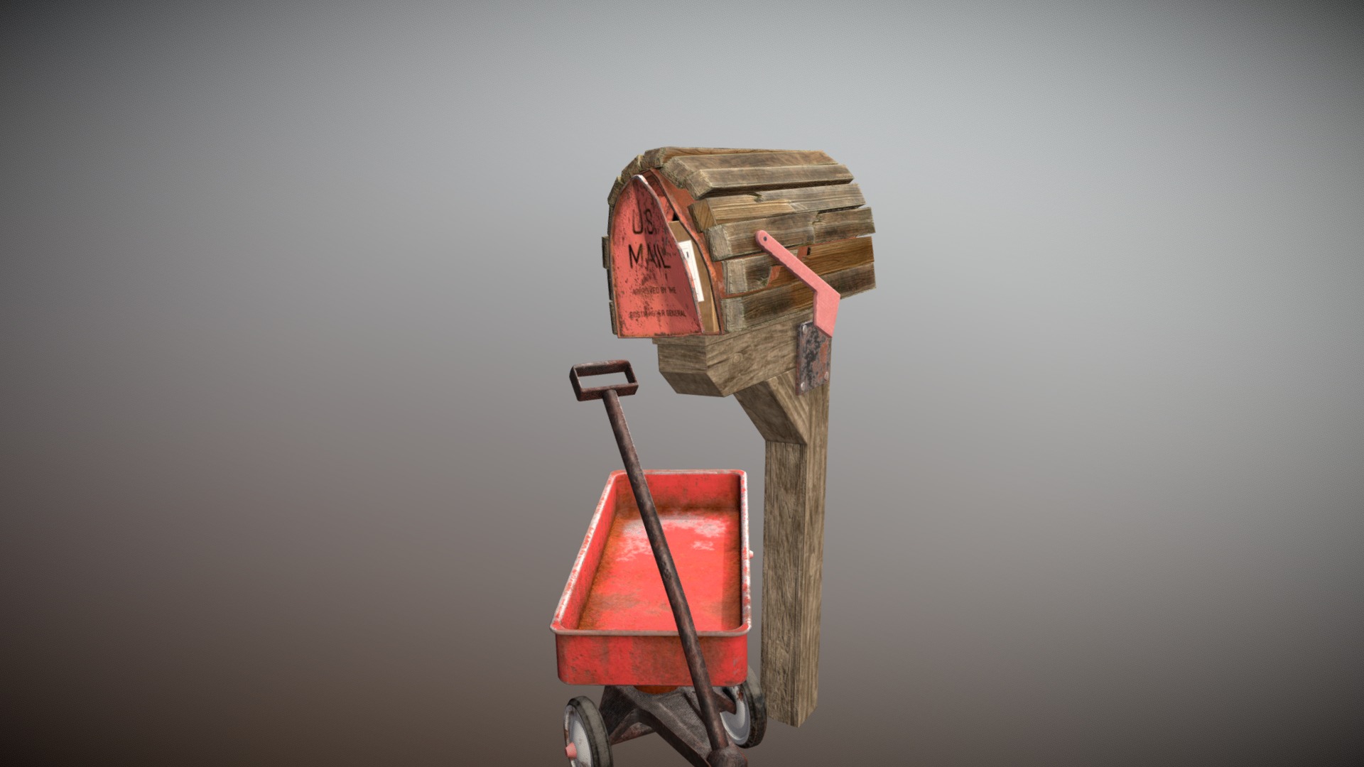 Mailbox and Wagon - 3D model by Hunter Wiltse (@hunterwiltse) [68e02ac ...