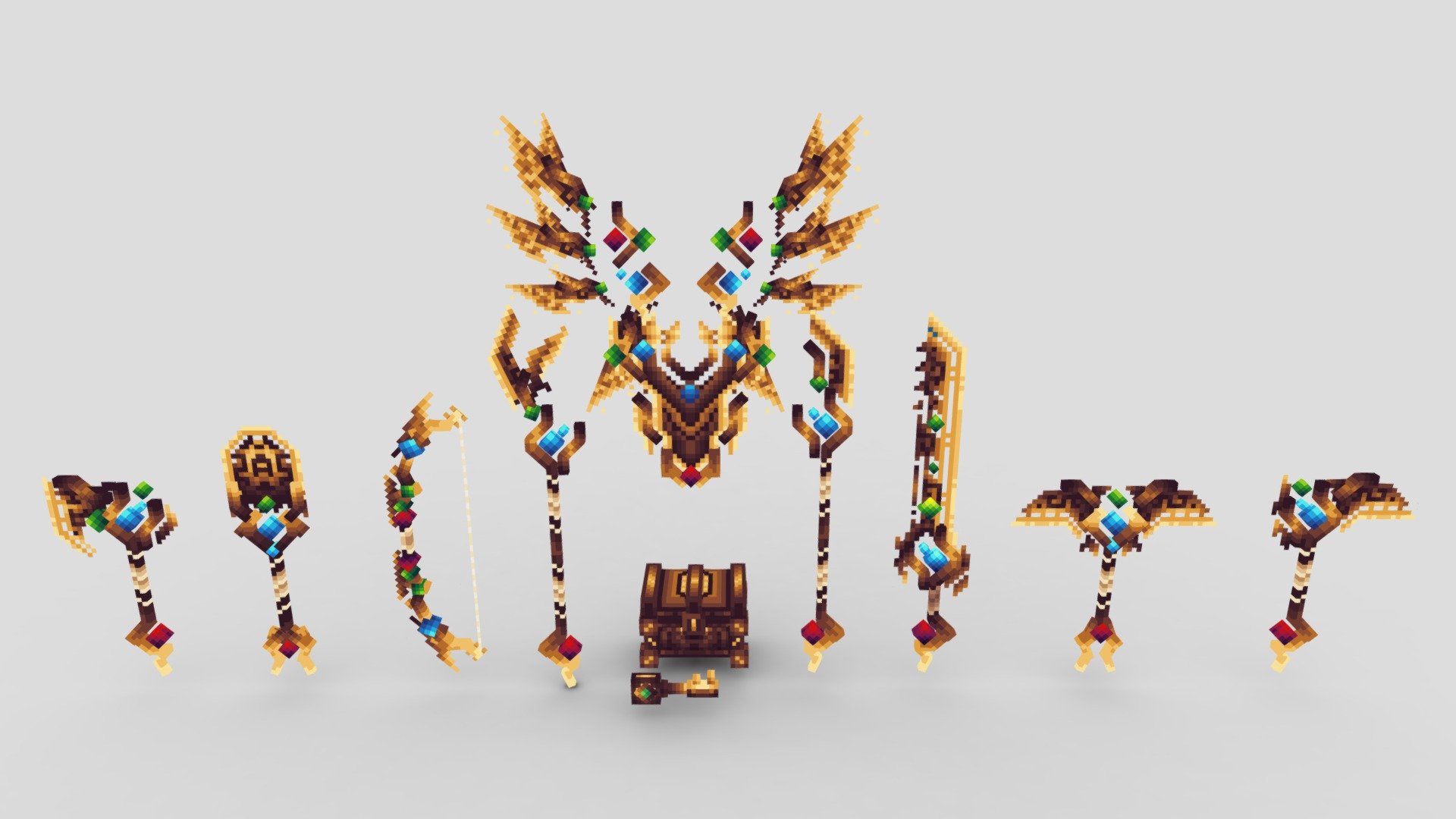 Glorious Weapon Set - Buy Royalty Free 3D model by EliteCreatures [68e2b61] - Sketchfab Store