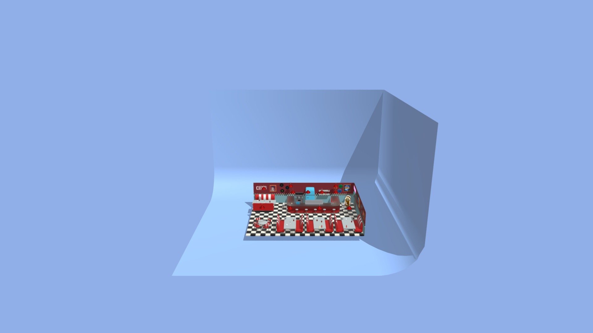 80s American Diner - 3D model by Pewy [68e9570] - Sketchfab