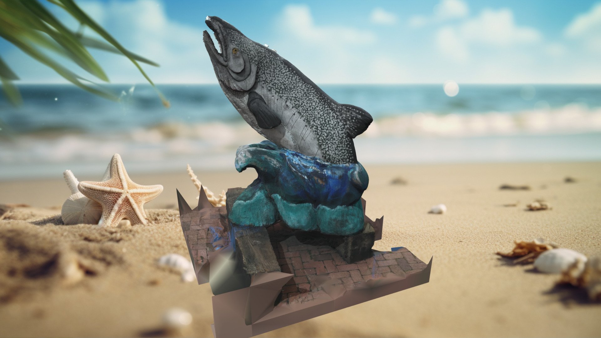 Wooden Fish Sculpture - Seattle Pier - 3D Scan - Download Free 3D model ...