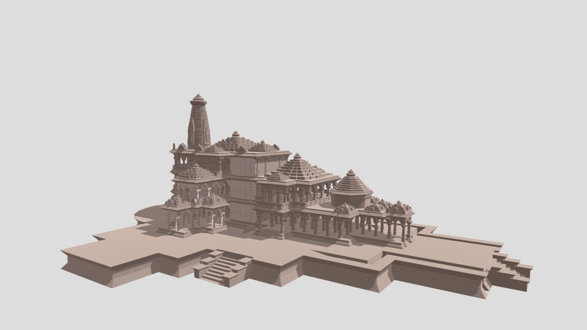 Ram Mandir 3D Model Made by Astitva - 3D model by Astitvajaiswal ...