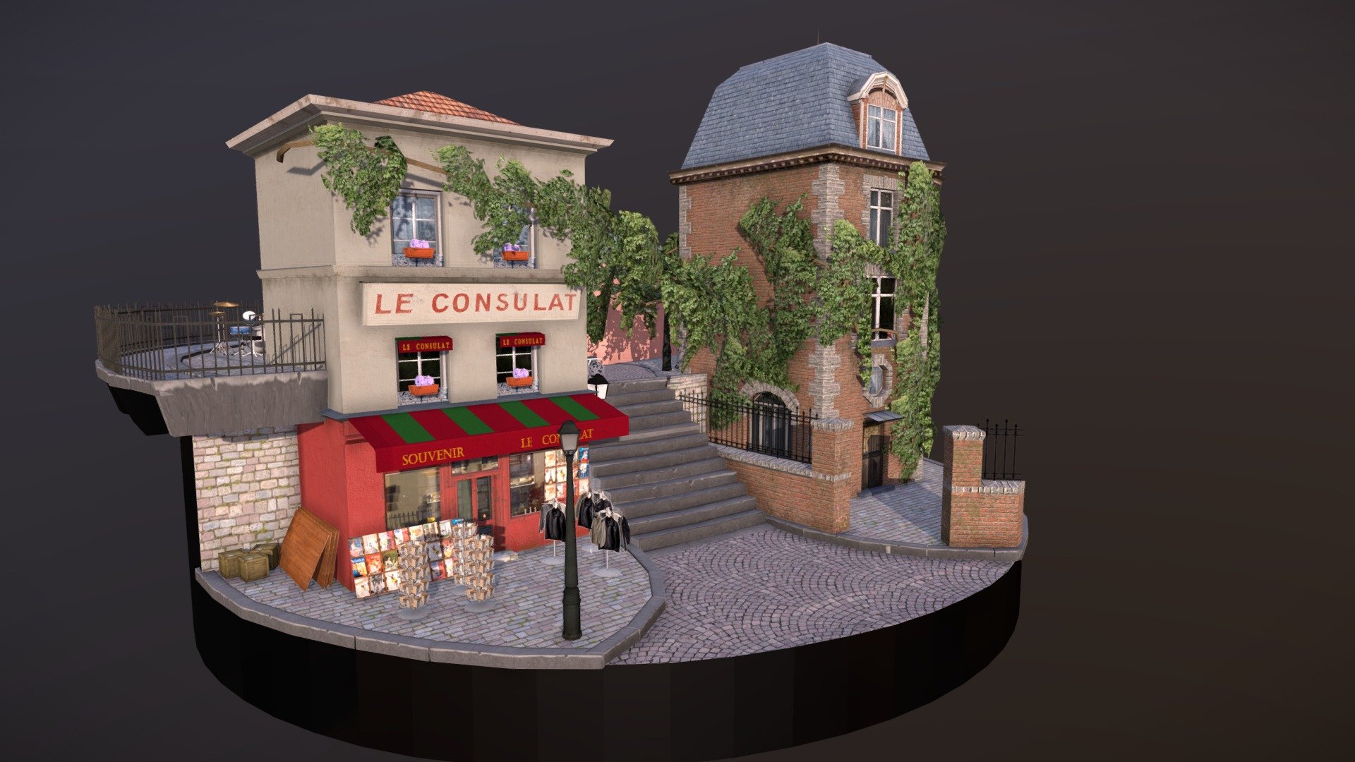 City Scene Montmartre - 3D model by William_De_Groeve [68f4786] - Sketchfab