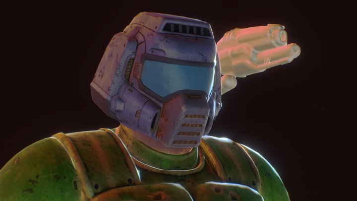 Doomguy 3D models - Sketchfab