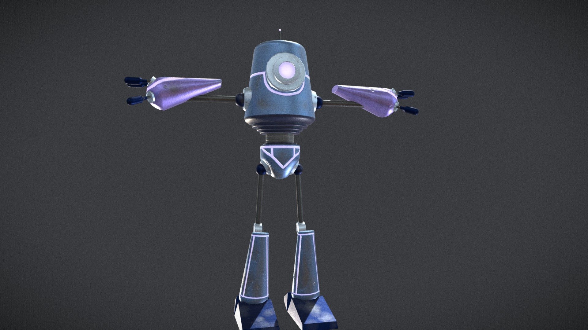 Melee Robot (Purple) - 3D model by baildrrul [6900cbb] - Sketchfab