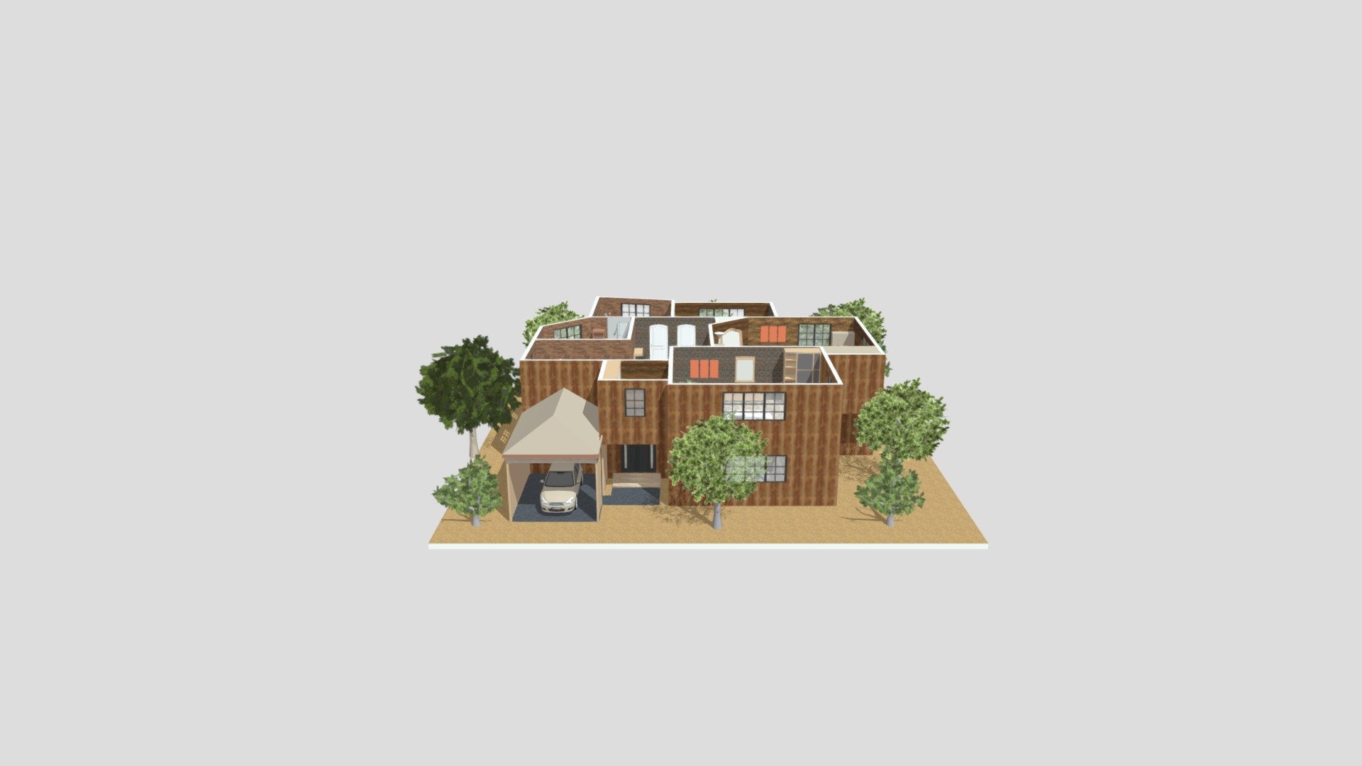 Rustic house - Download Free 3D model by Home Design 3D (@homedesign3d ...