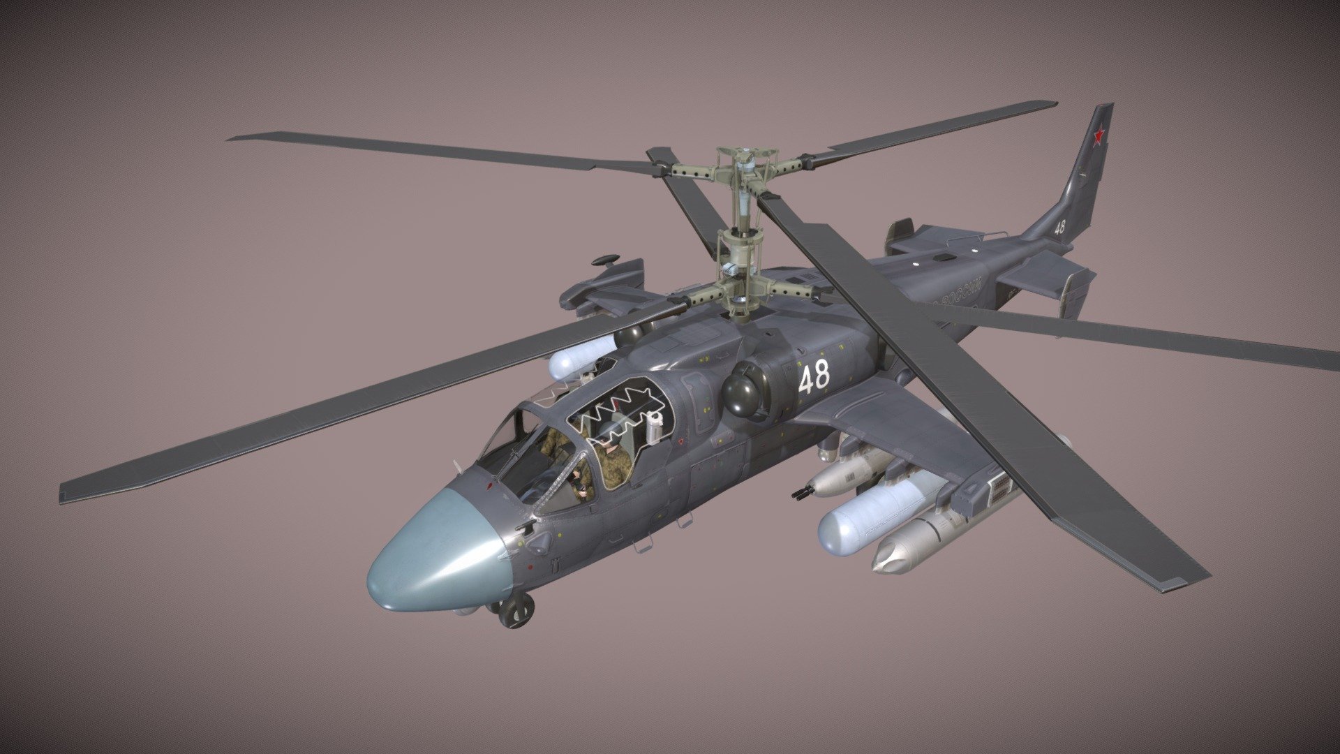 Kamov Ka-52 "Alligator" Dark Basic Animation - Buy Royalty Free 3D ...
