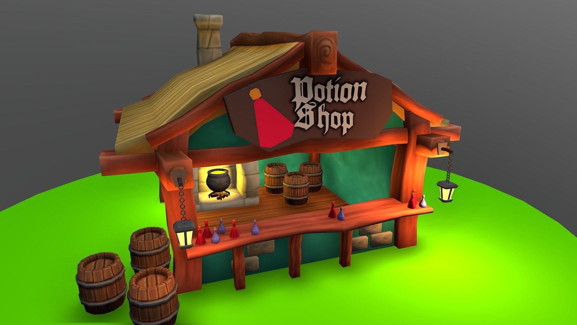 Potion Shop - Download Free 3D model by C. Anastasiadis (@bagatir ...