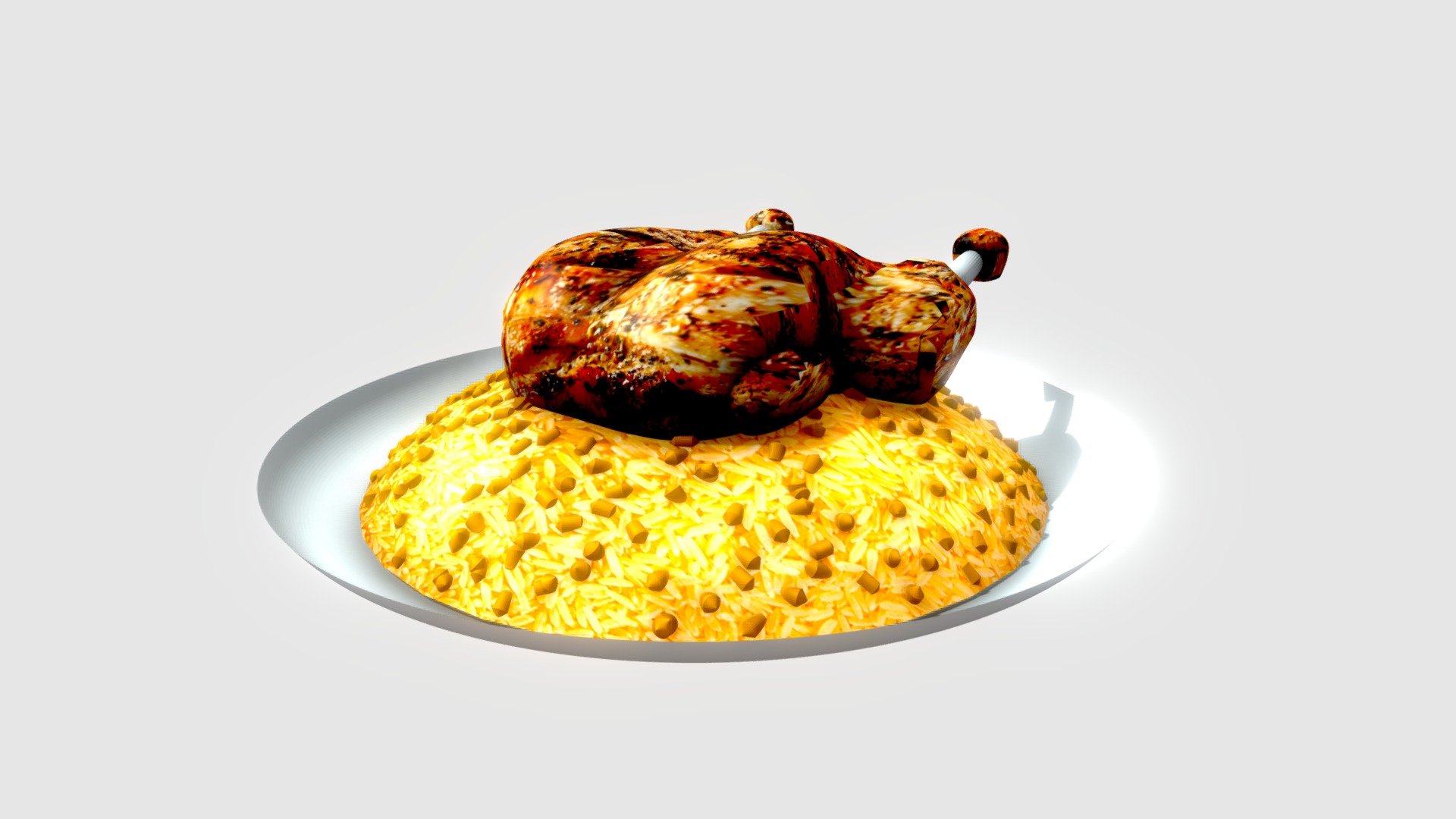 Chicken biryani - 3D model by xfaisal20x [6906dad] - Sketchfab