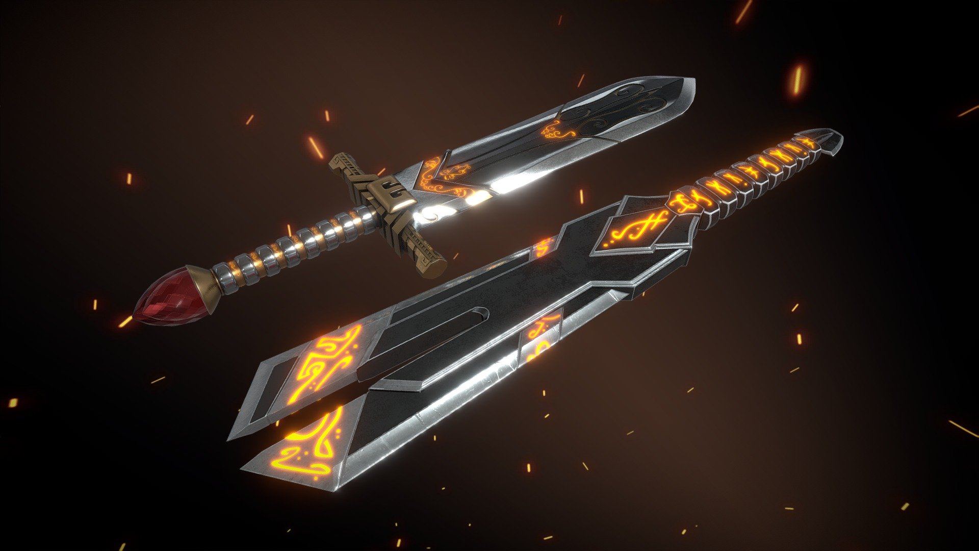 Dual sword - Buy Royalty Free 3D model by Art_workshop [6911cd3 ...
