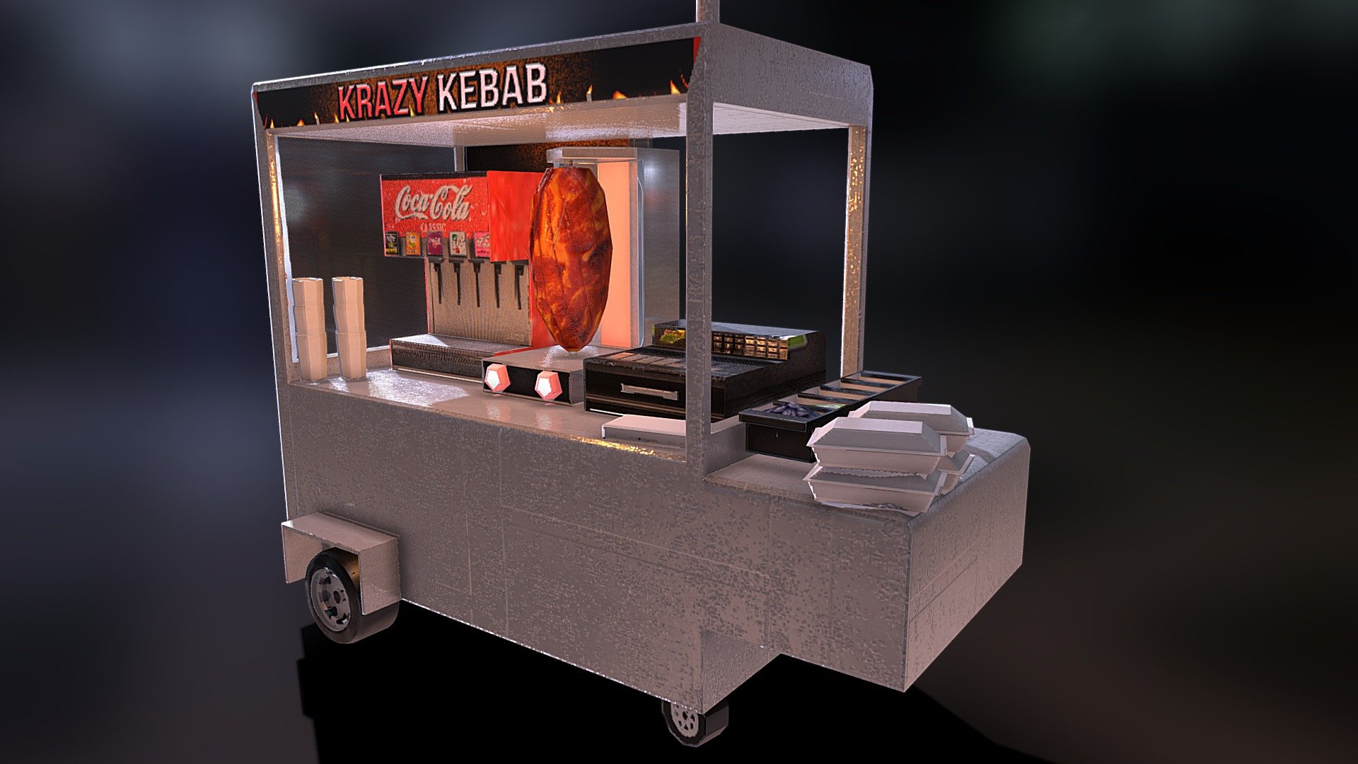 Kebab Cart LOWPOLY - Download Free 3D model by EFX (@evan4129) [69295a3 ...
