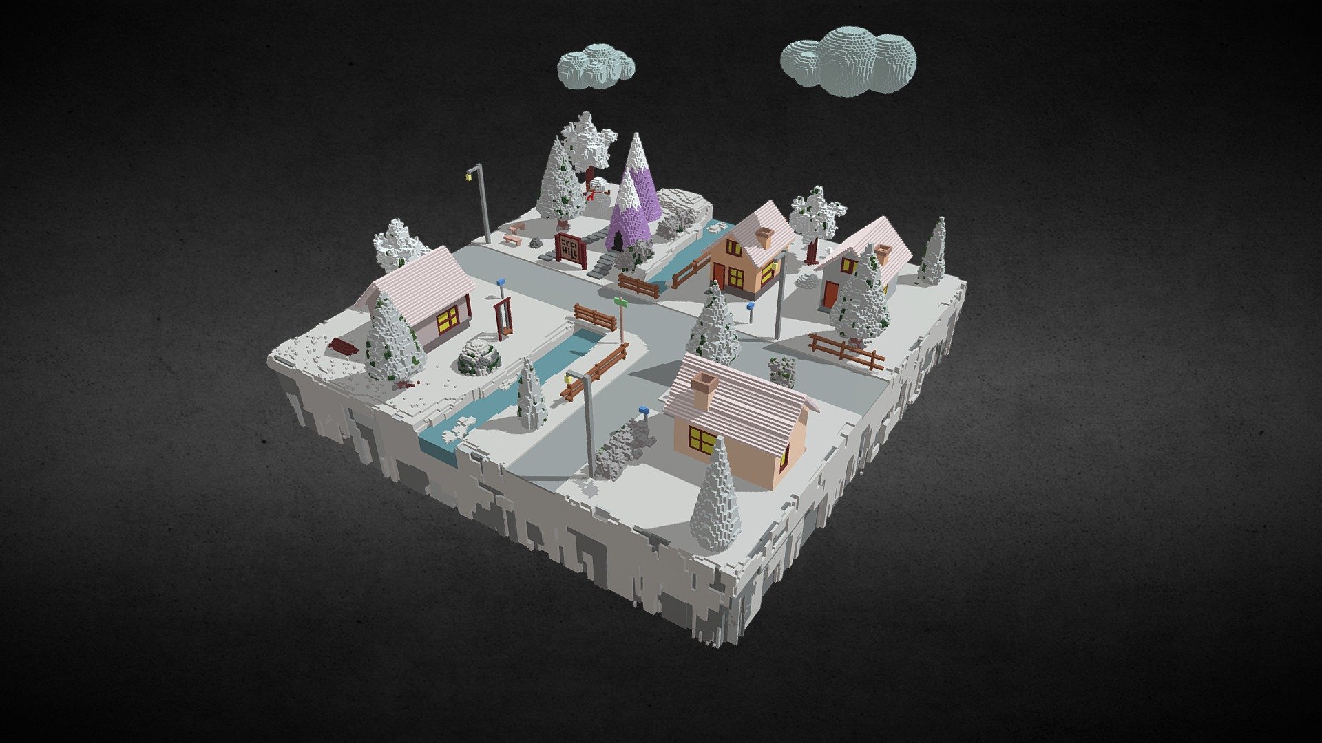 Snowy village atmosphere - Buy Royalty Free 3D model by Naudaff3D ...