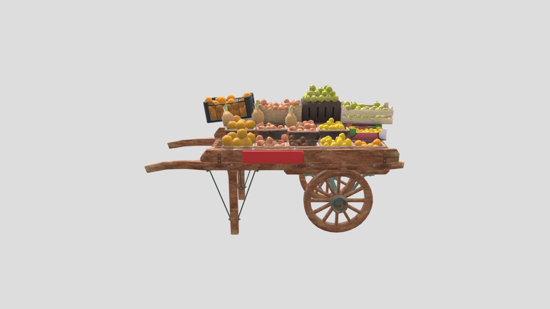 Fruit Cart - 3D model by Jelloid [692be0c] - Sketchfab