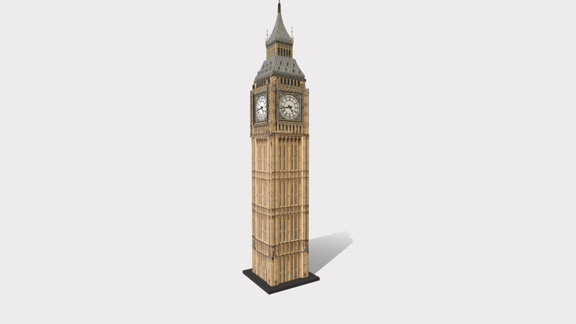 Low poly Big Ben - 3D model by Venturetech [69302f2] - Sketchfab