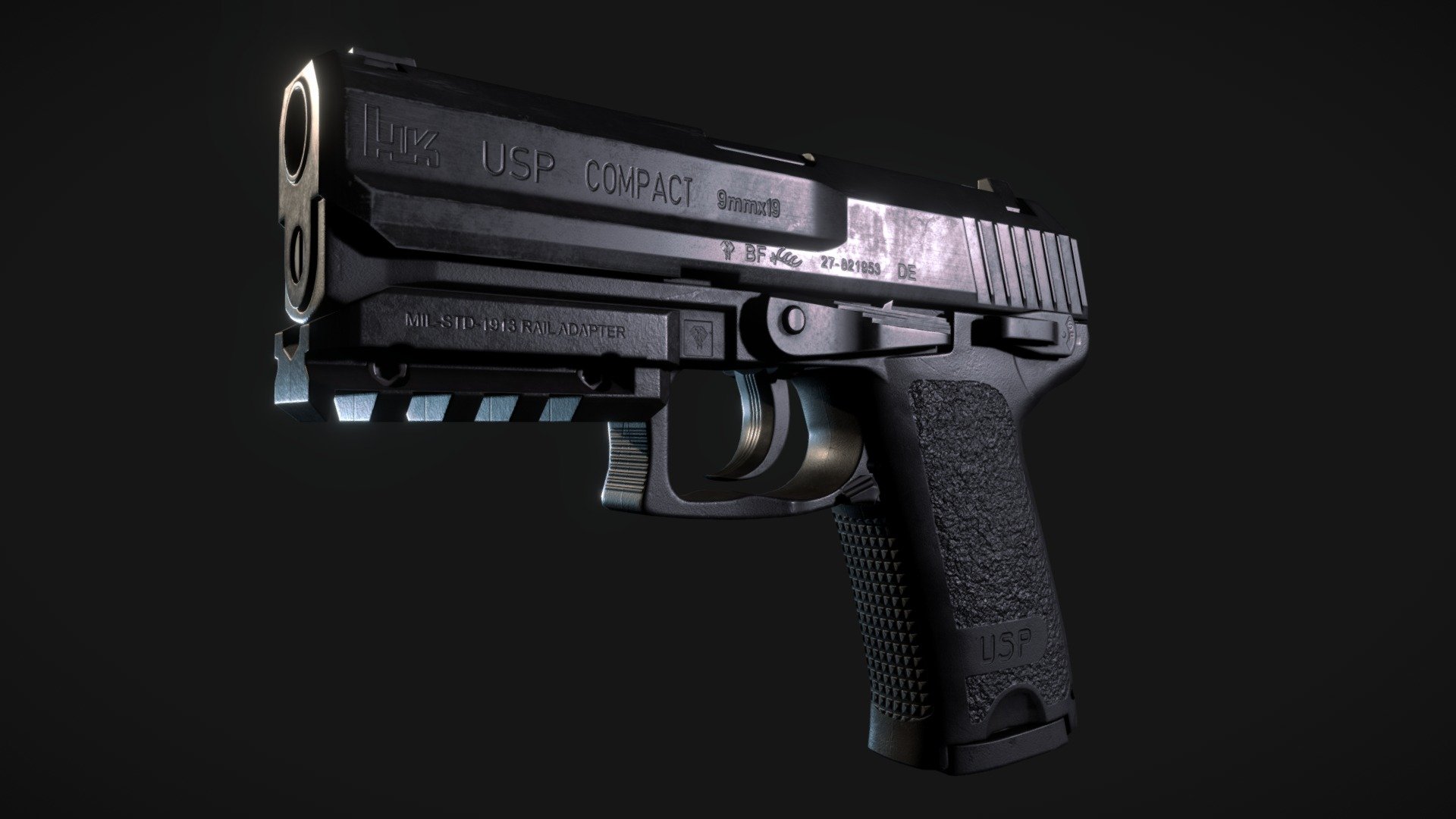 USP9C - Game ready Asset - 3D model by Aleksei Guljajev ...
