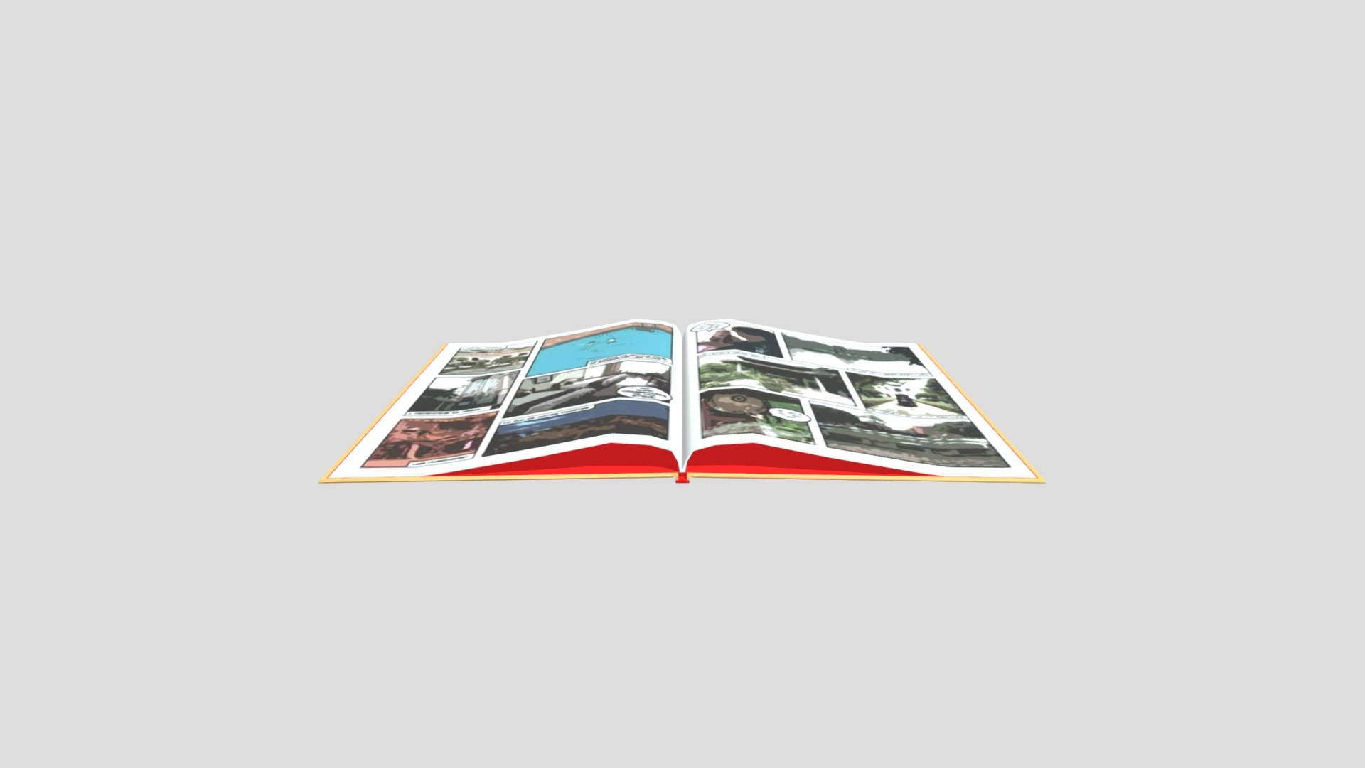 Opened comics book - Download Free 3D model by 1-3D.com [6931e14 ...