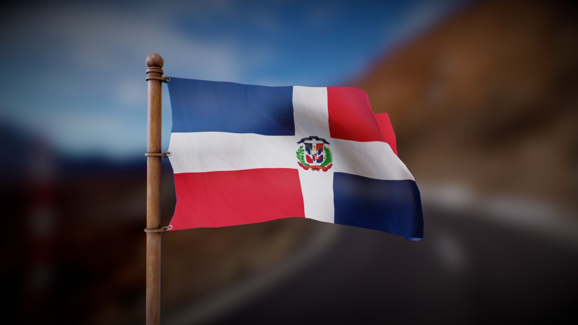 Flag of Dominican Republic - Wind Animated Loop - Buy Royalty Free 3D ...