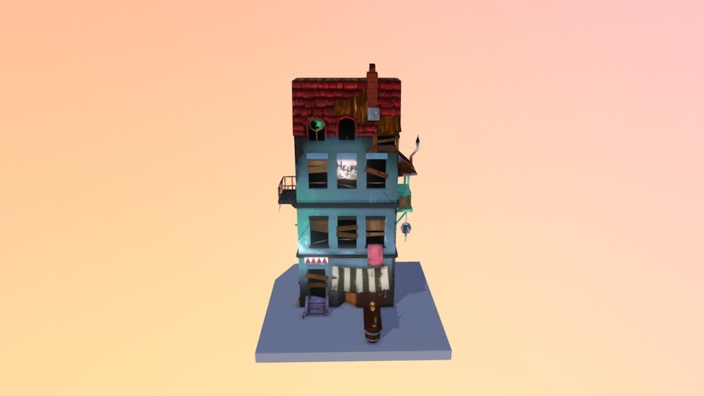 Cartoon Apocalypse House - 3D model by colomaryud [695b443] - Sketchfab