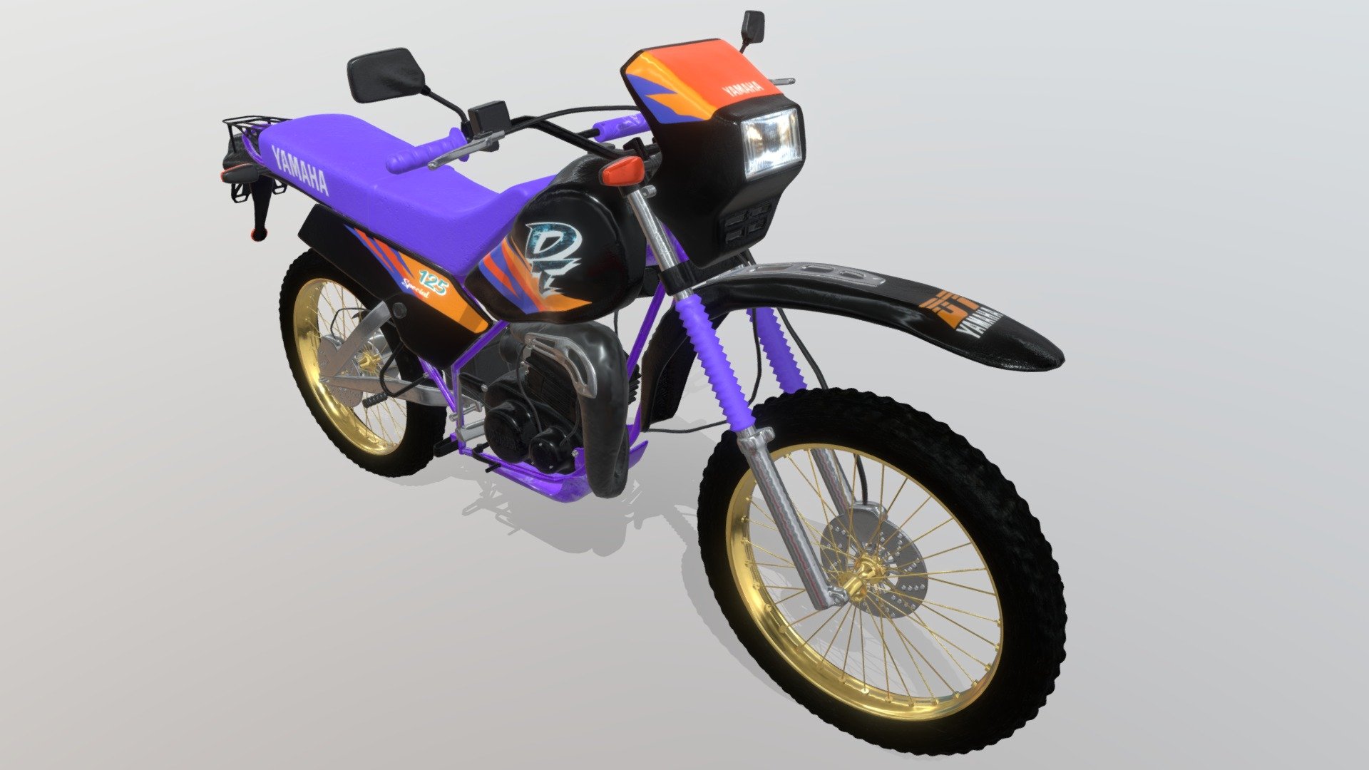 Motocicleta Yamaha DT 125 - Buy Royalty Free 3D model by DaniloBM ...