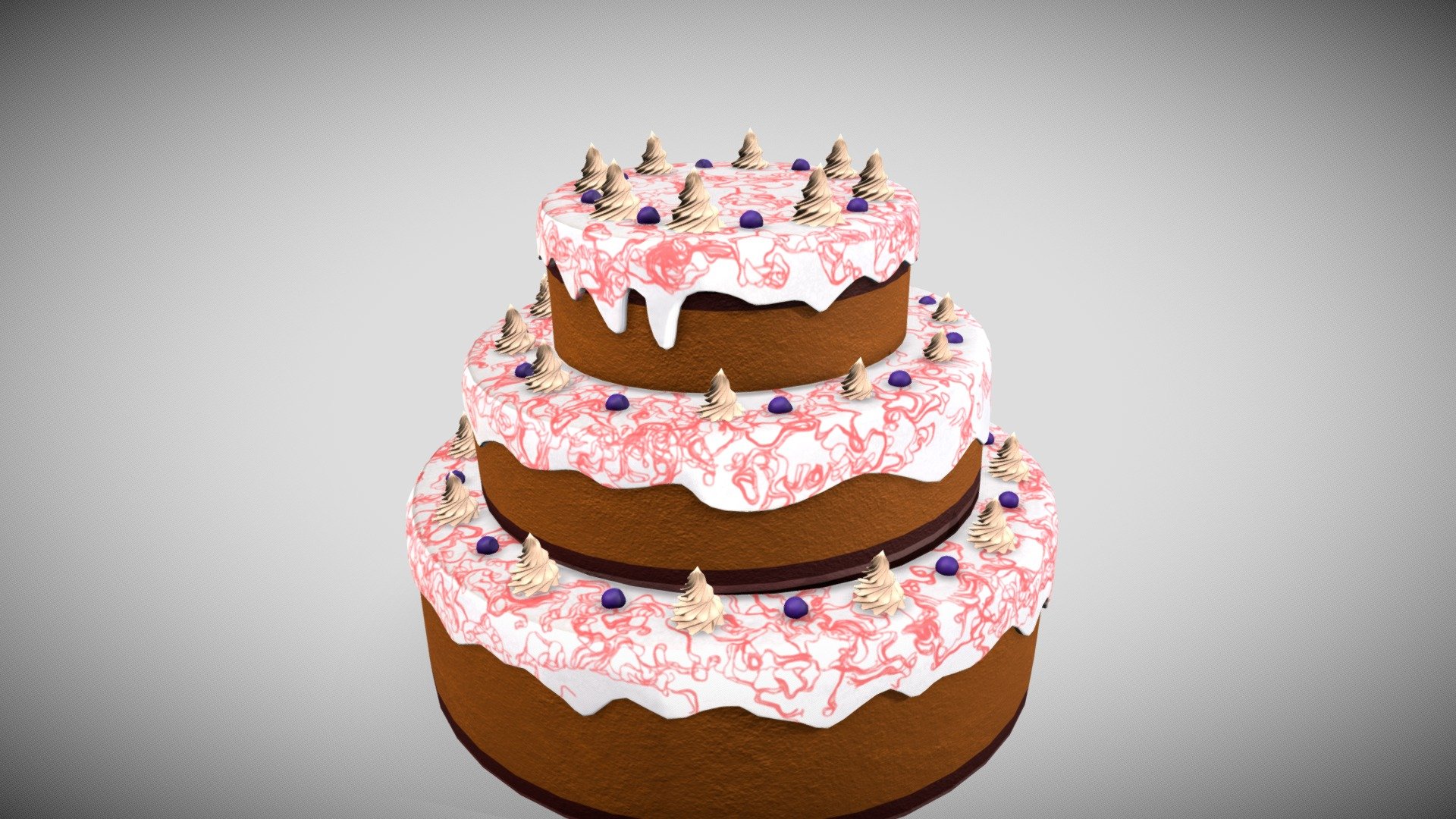 Triple-Layer Chocolate Cake - Download Free 3D model by Bram van Fectar ...