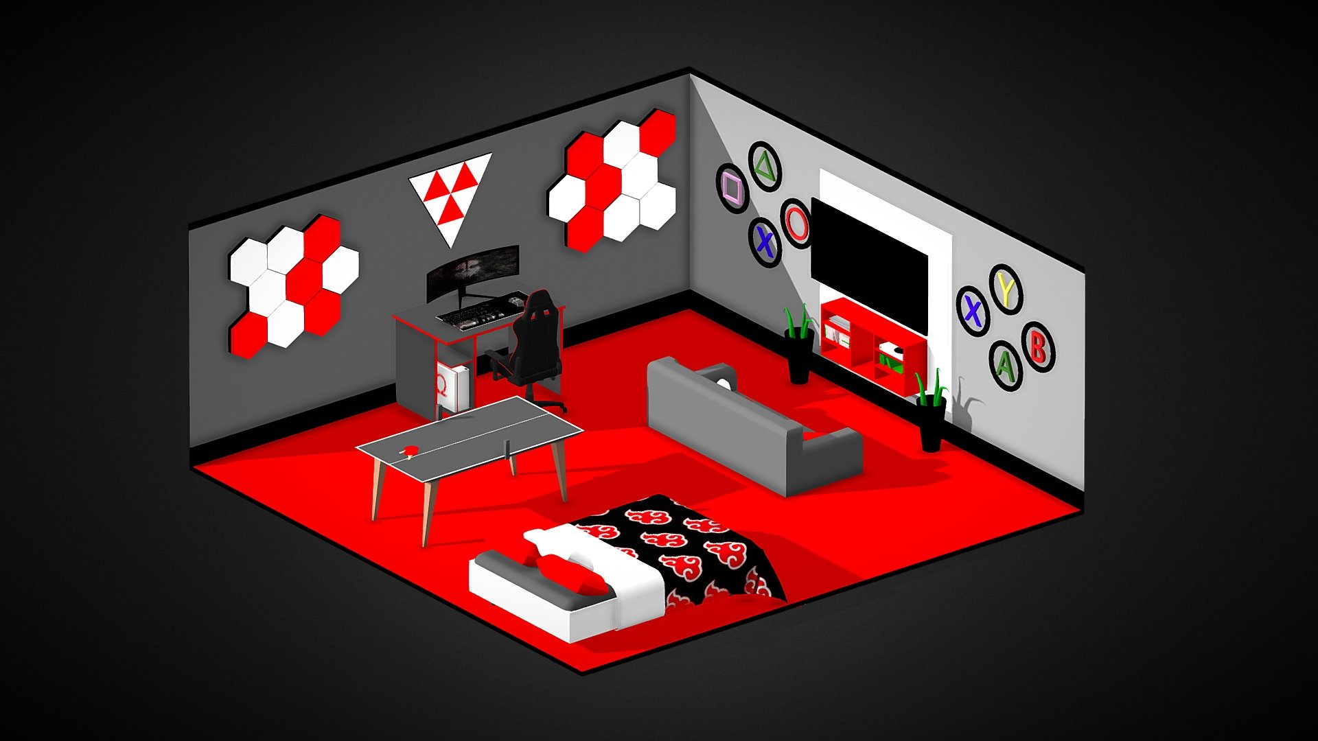 Gamer Room - 3D model by henriquevale111 [6970d13] - Sketchfab