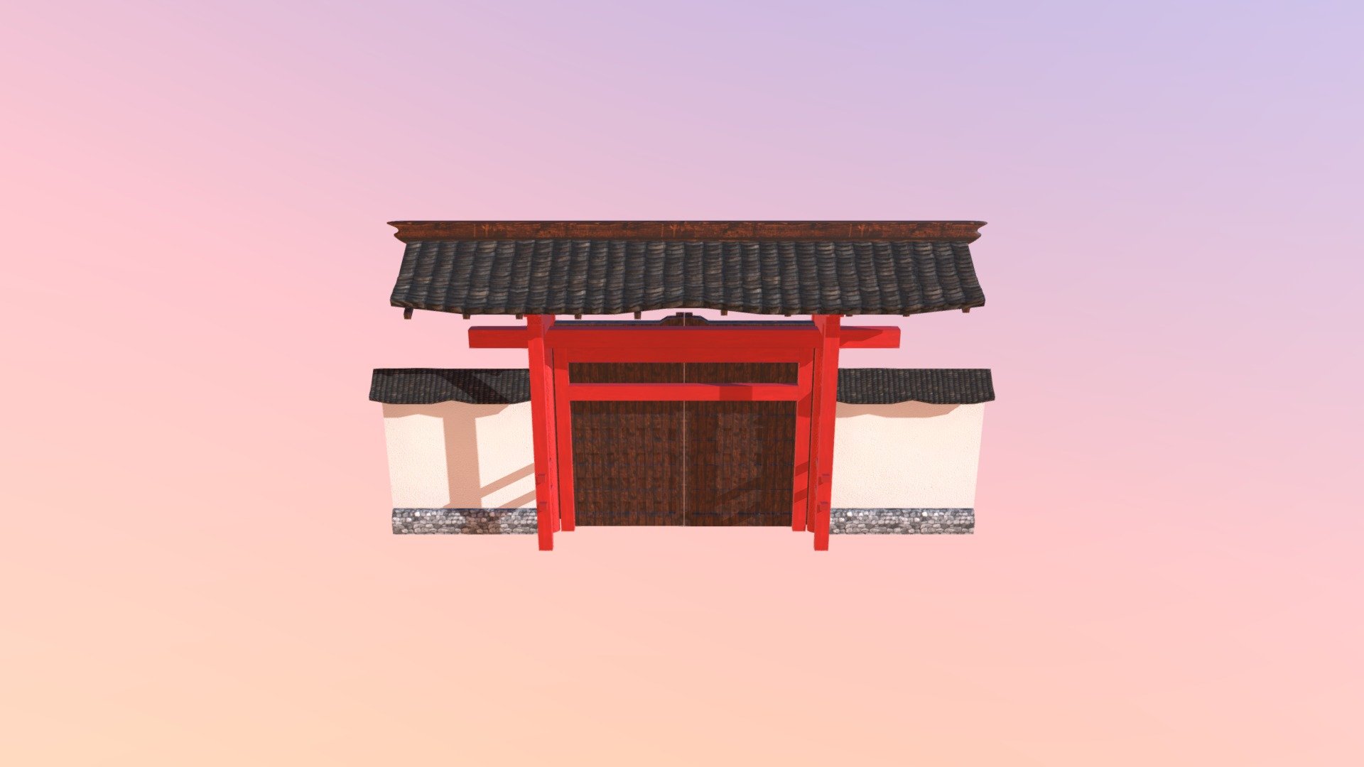 Japanese Temple Gate - 3D model by jlwoodbridge1 [6981a3a] - Sketchfab