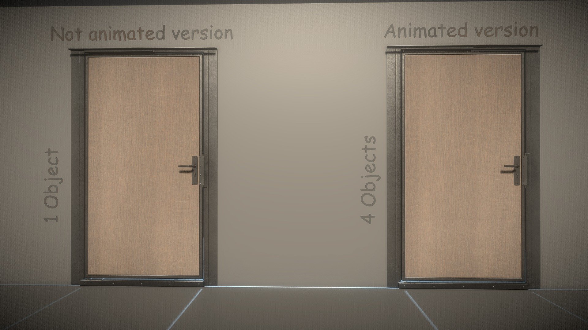Animated Metal Door Version 4 with Wood - Buy Royalty Free 3D model by ...