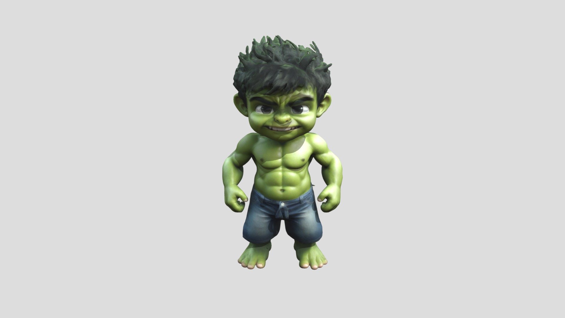create a cute little boy cartoonist hulk - 3D model by Ravi Verma (@vrm ...