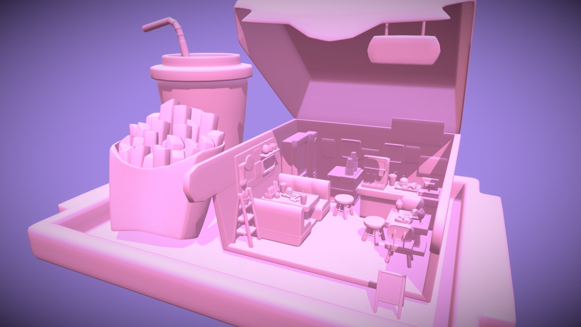 Fast Food Restaurant ! - 3D model by loroy5 [698e70f] - Sketchfab