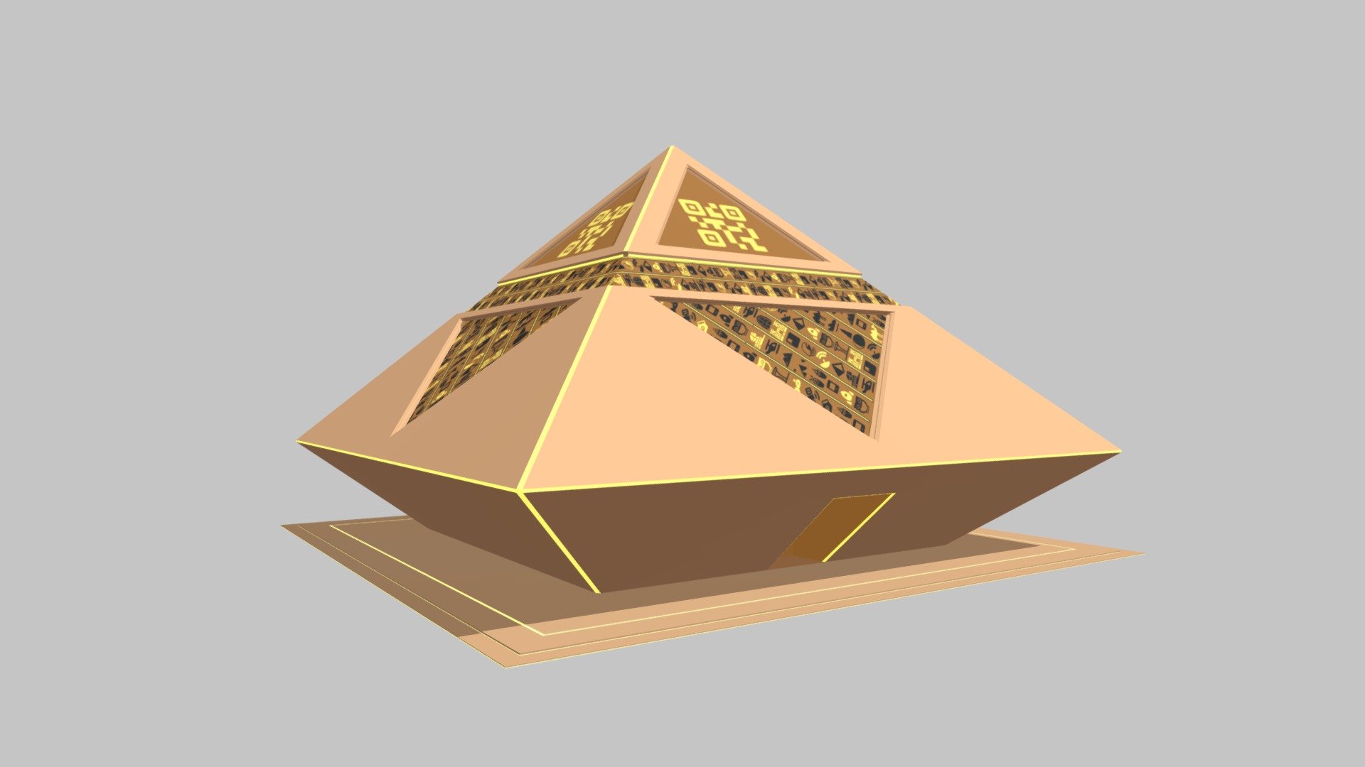 Modern pyramid illustration 2 - 3D model by MotazinVR (@mumen.osman ...