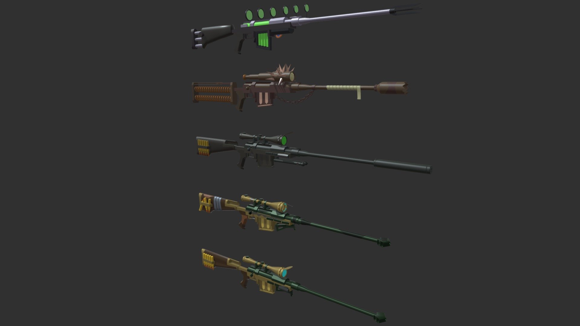 Sniper rifles collection - Download Free 3D model by Ghost_turtle ...