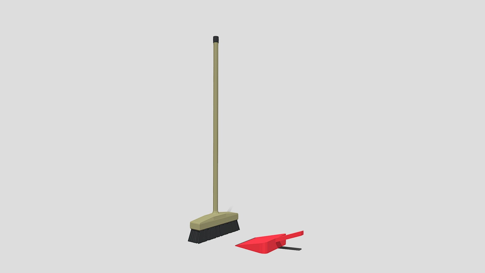 Low Poly Cartoon Broom and Dustpan - Buy Royalty Free 3D model by ...