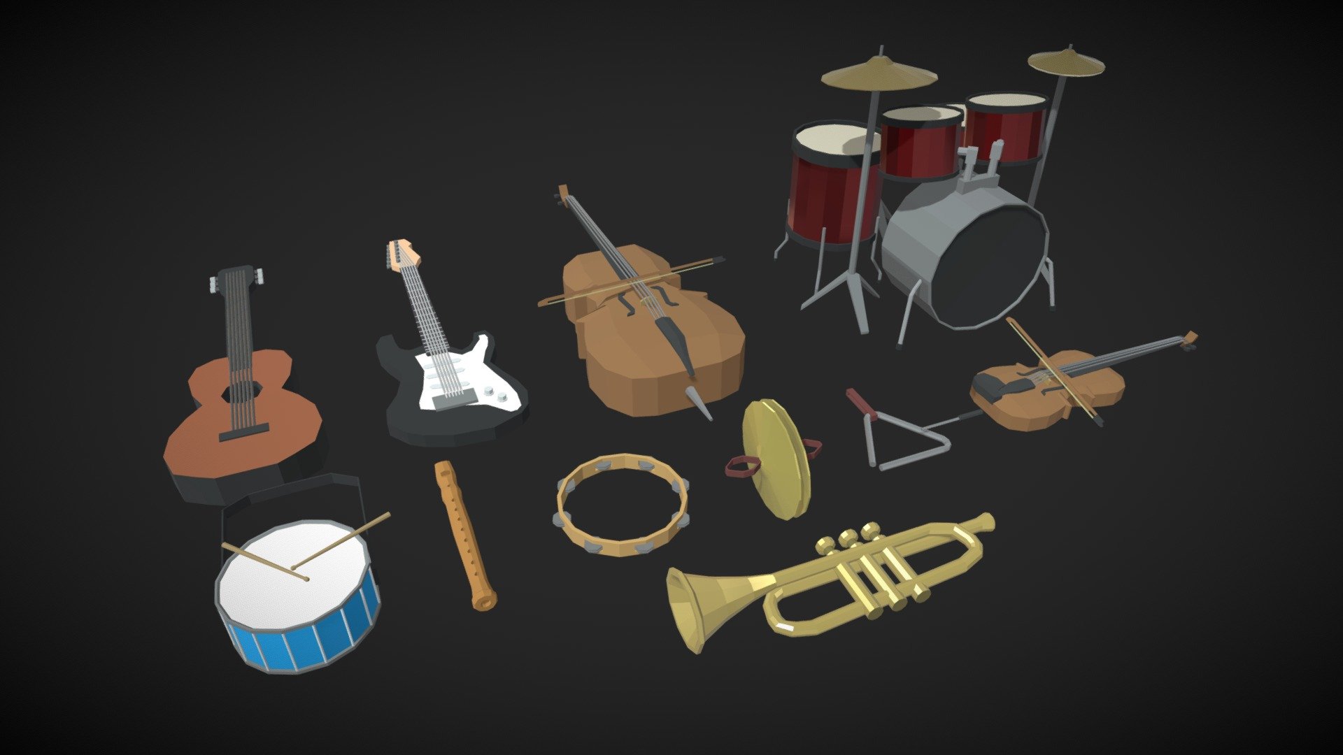Lowpoly Instrument Set - Buy Royalty Free 3D model by Blumbum ...
