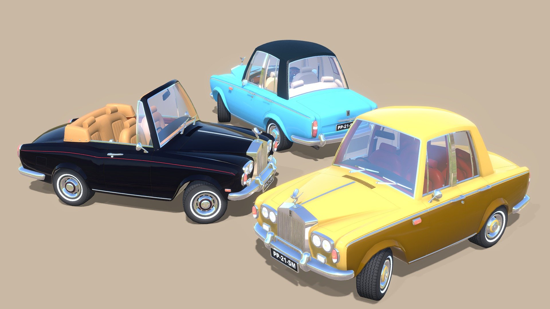 Rolls Royce Silver Shadow/Corniche cartoon style - Buy Royalty Free 3D ...