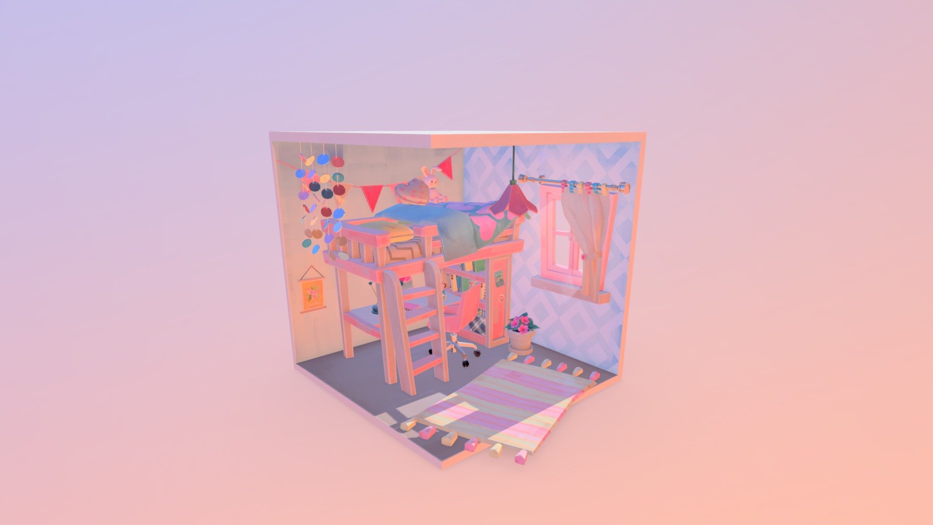 Pink Room - 3D model by journey_j [69a6cfd] - Sketchfab