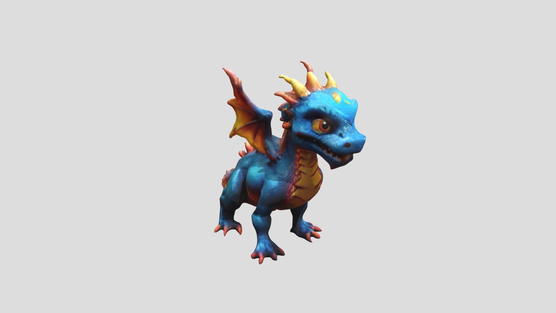 Little_fire_dragon_cartoon_draft - Download Free 3D model by Pich ...