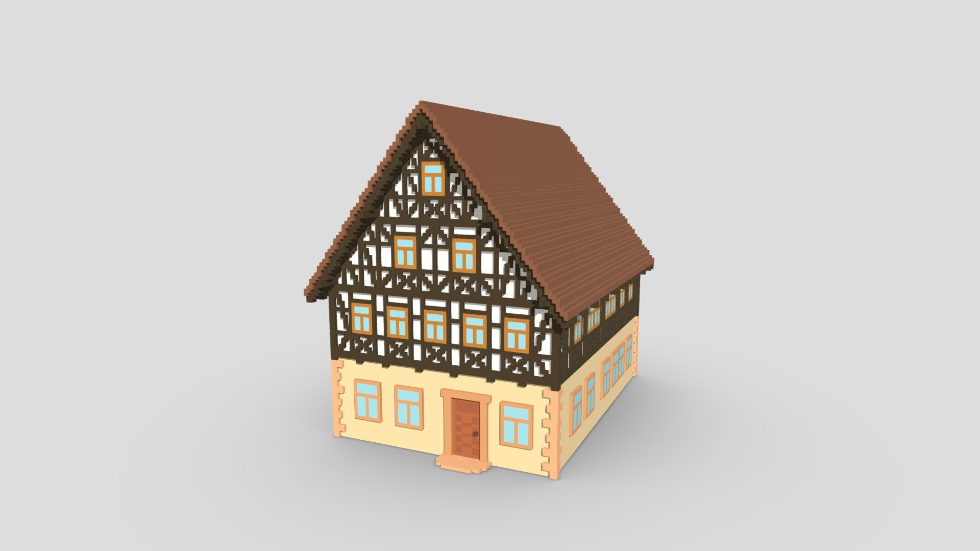 Half-timbered house - 3D model by nikrad (@nikrad.fl) [69b07f3] - Sketchfab