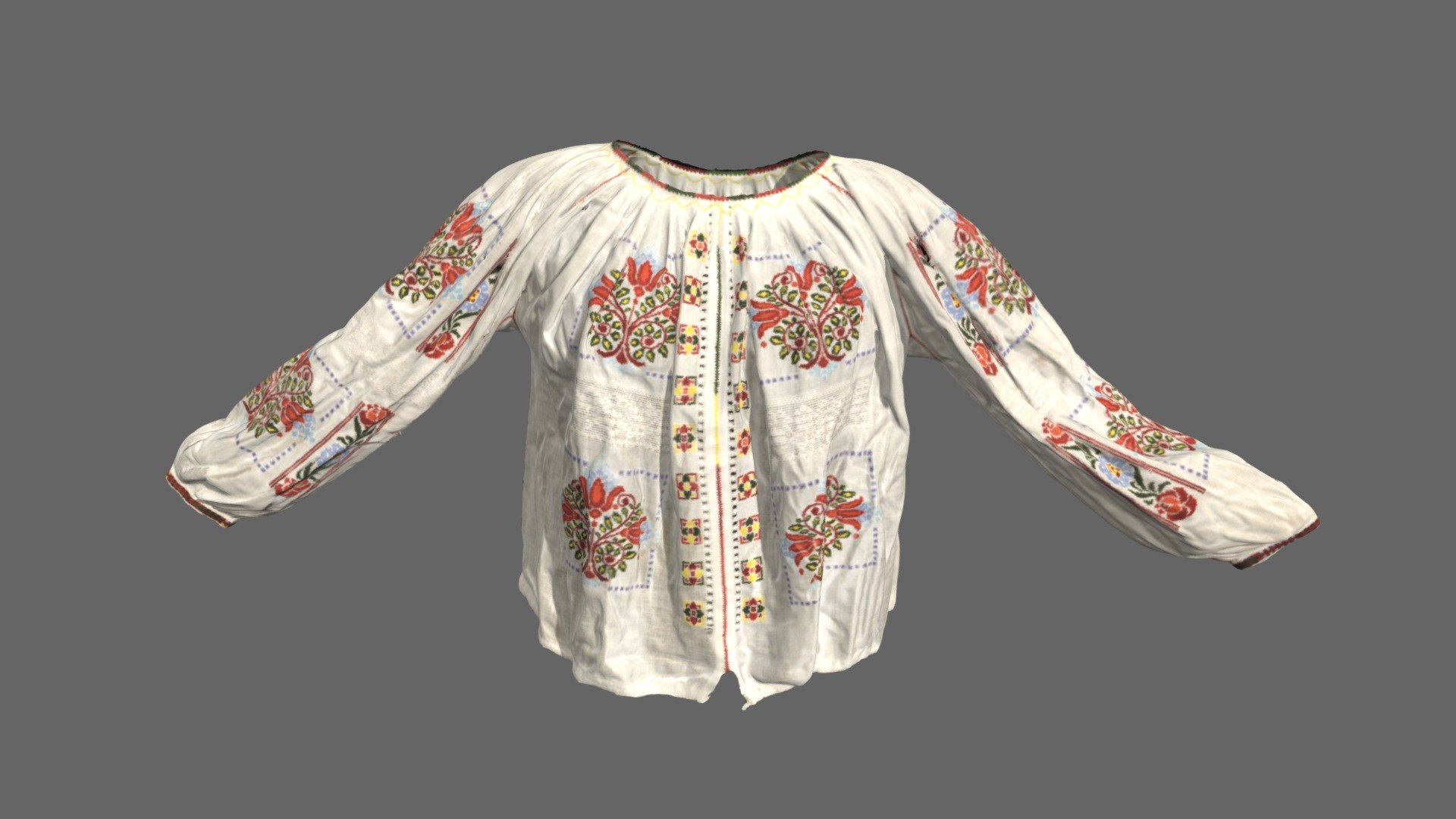 Ie - Traditional Romanian Blouse - 3D model by astercrig [69b5061 ...