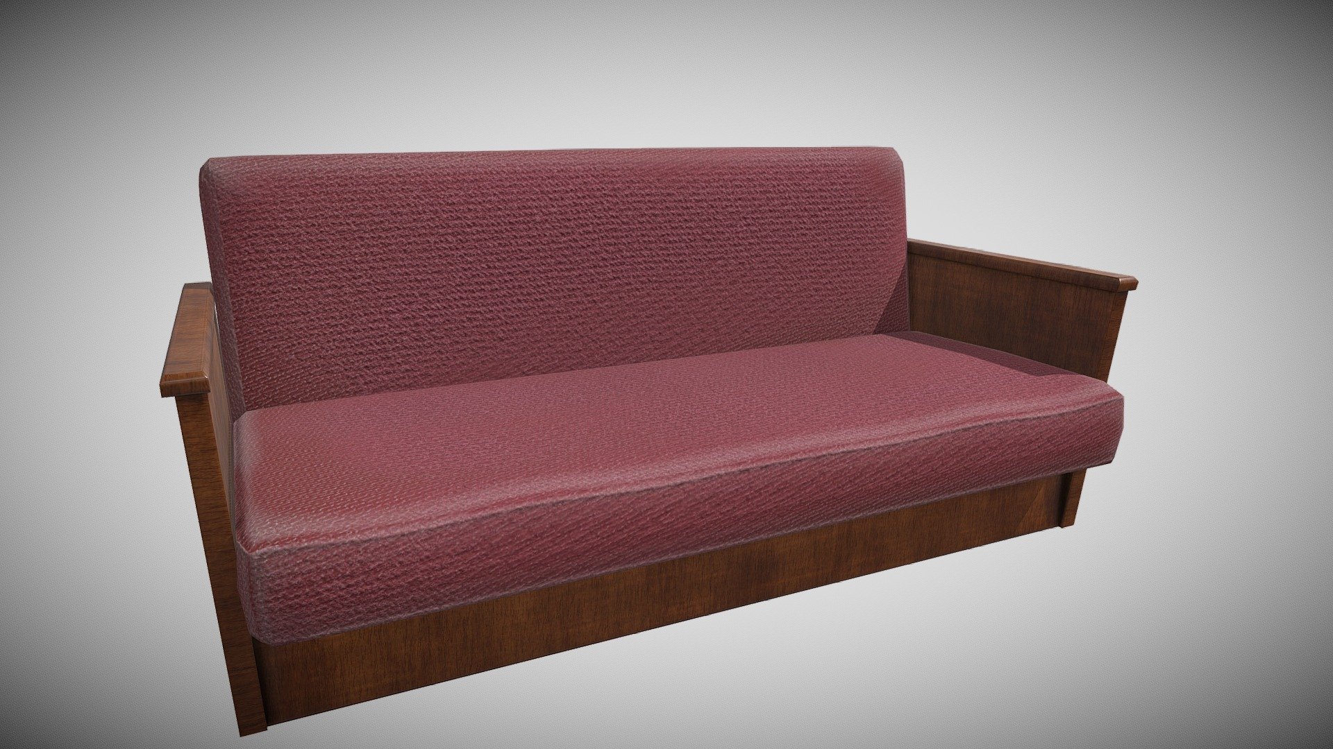Old red soviet Sofa - Download Free 3D model by Frice [69b5f0f] - Sketchfab