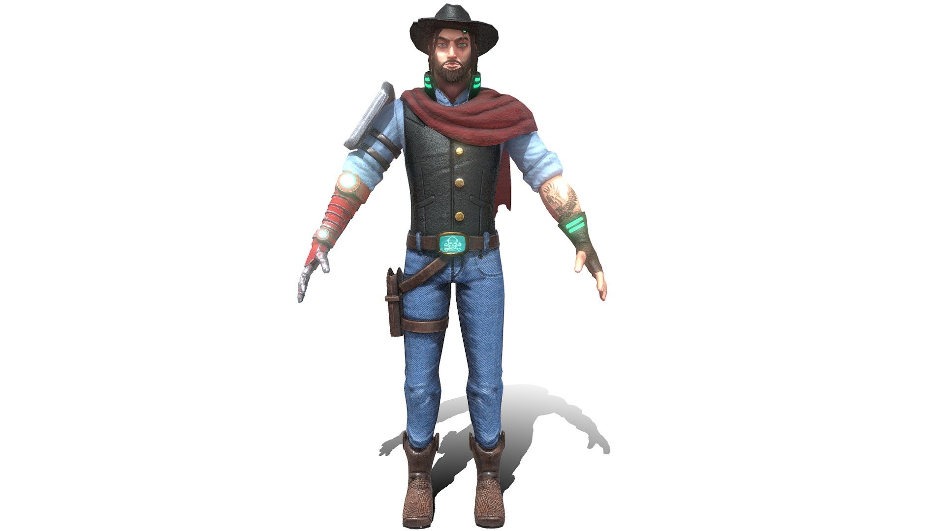 Captain Colt - 3D model by Rhett Wimmer (@Pavus_The_Pug) [69c2ee9 ...