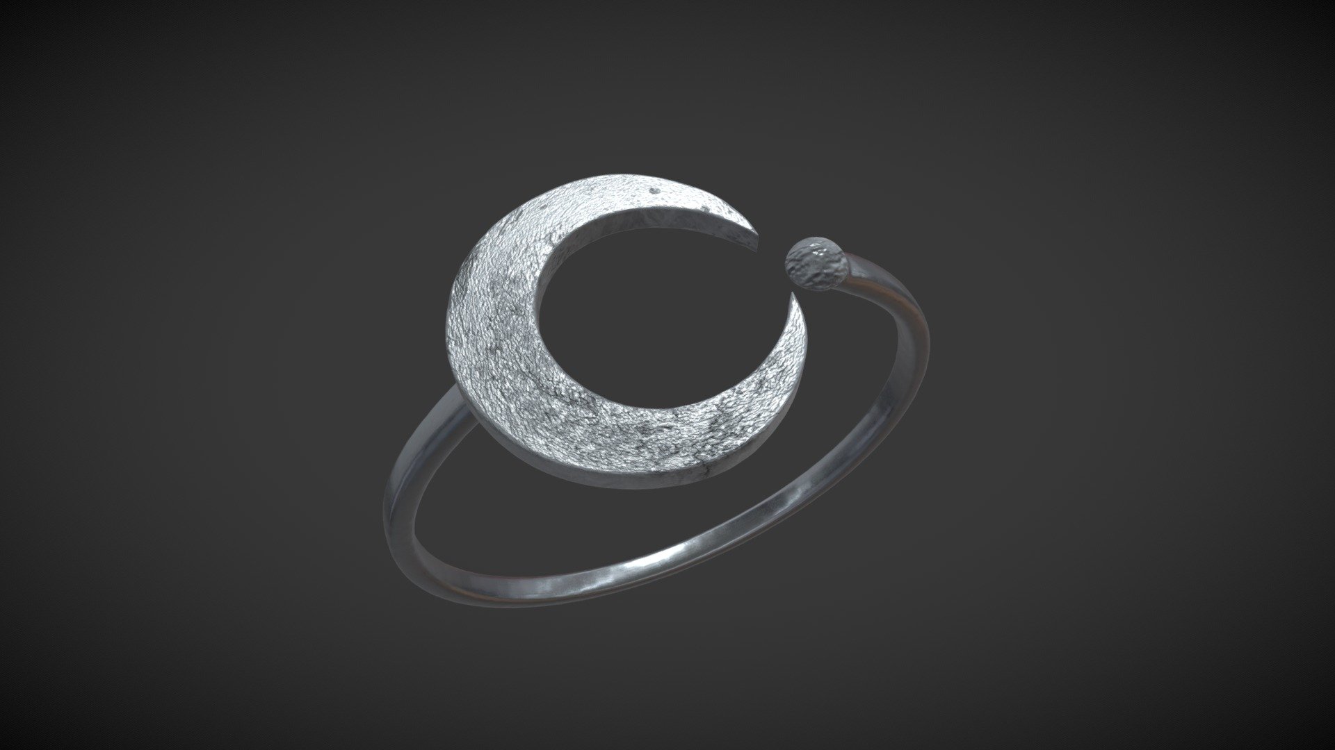 Silver Moon Ring - Download Free 3D model by Bara (@baraambara ...
