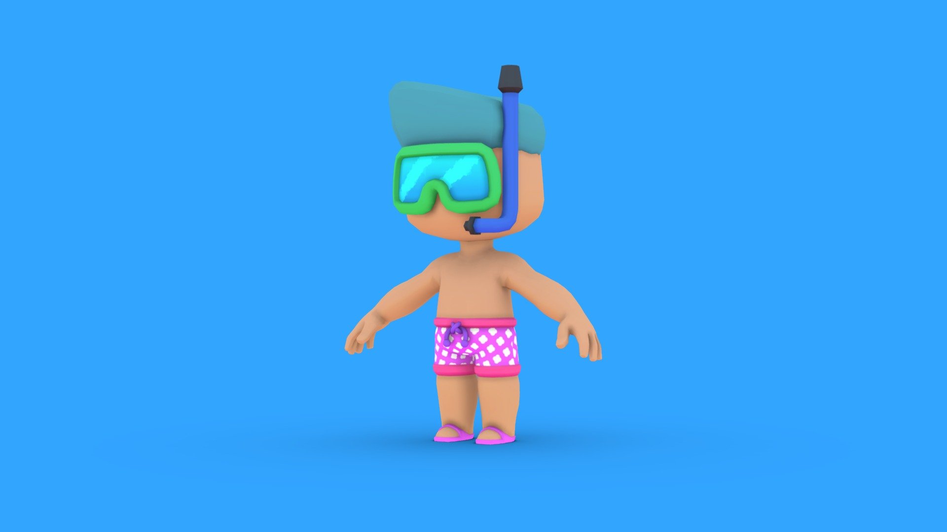 Hyper Casual Cartoon Character Swimmer - Buy Royalty Free 3D model by 3DGameObjects [69c8a75 ...