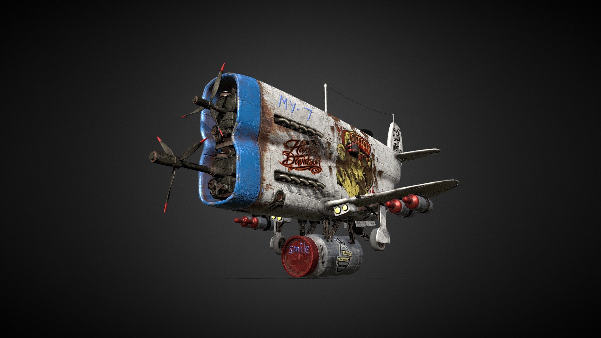 Stylized realistic white airplane - 3D model by 3D_Kod [69c8dae ...